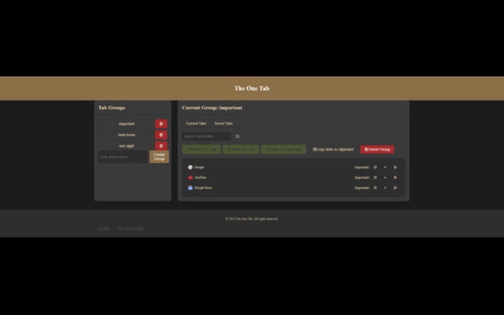 The One Tab สำหรับ Google Chrome - ส่วนขยาย ดาวน์โหลด
