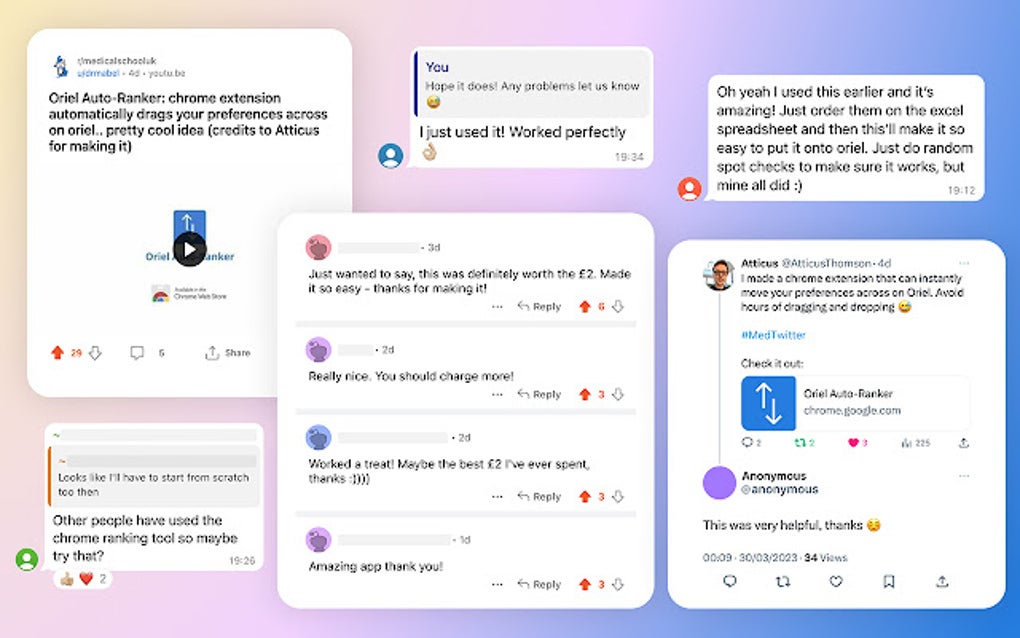 Oriel Auto-Ranker Google Chrome için - Eklenti İndir