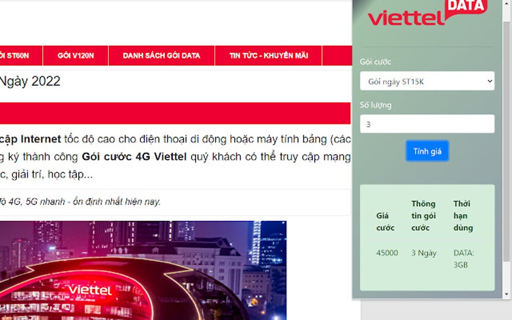 Register for 4G Viettel for Google Chrome - Extension Download