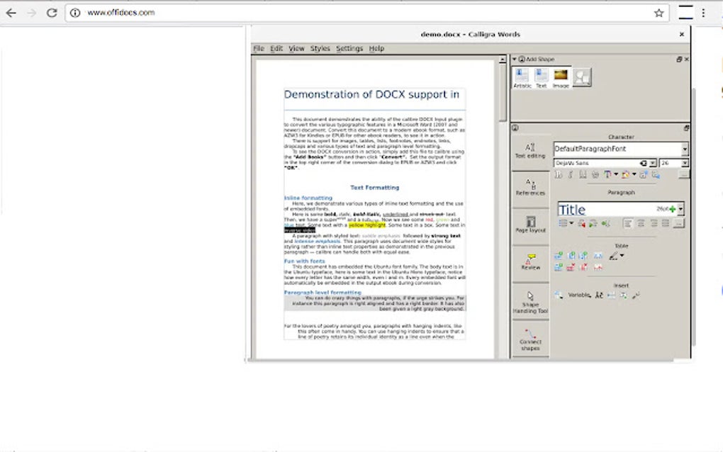 Calligra online - office, graphics & email for Google Chrome ...