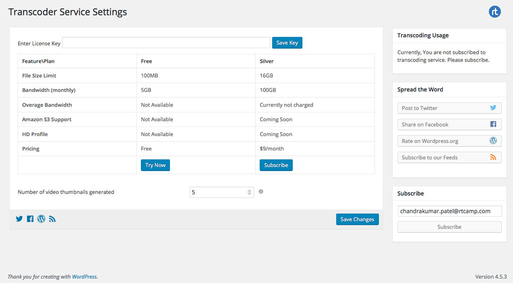 Transcoder para WordPress - Descargar