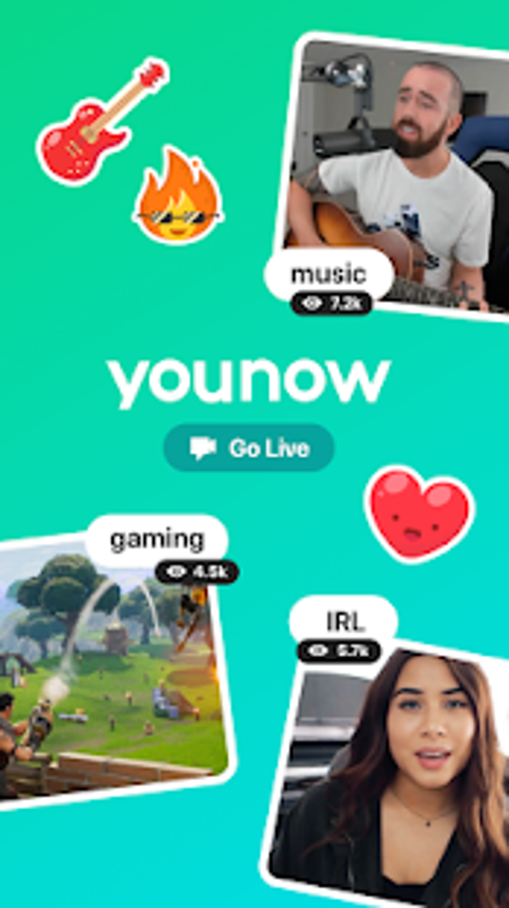 Android için YouNow: Live Stream Video Chat - Go Live APK - İndir