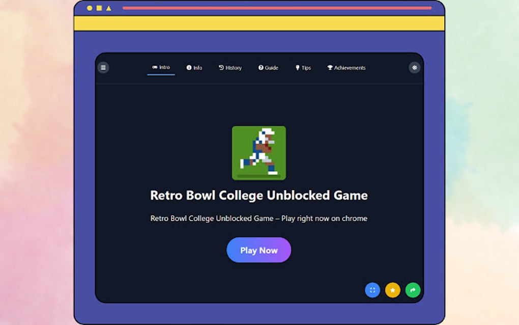 Retro Bowl College Unblocked Game Google Chrome 용 - 확장 프로그램 다운로드