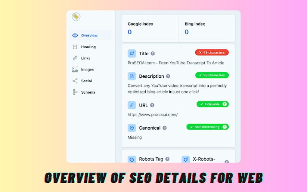 Web Deailed SEO Extension for Google Chrome - Extension Download