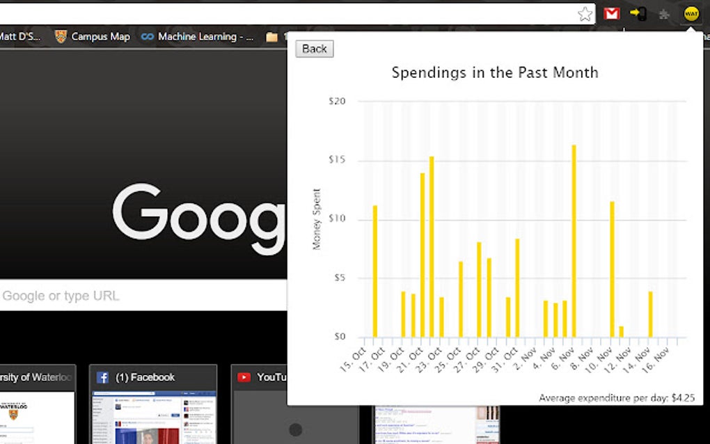 WatCard Balance Google Chrome 용 - 확장 프로그램 다운로드