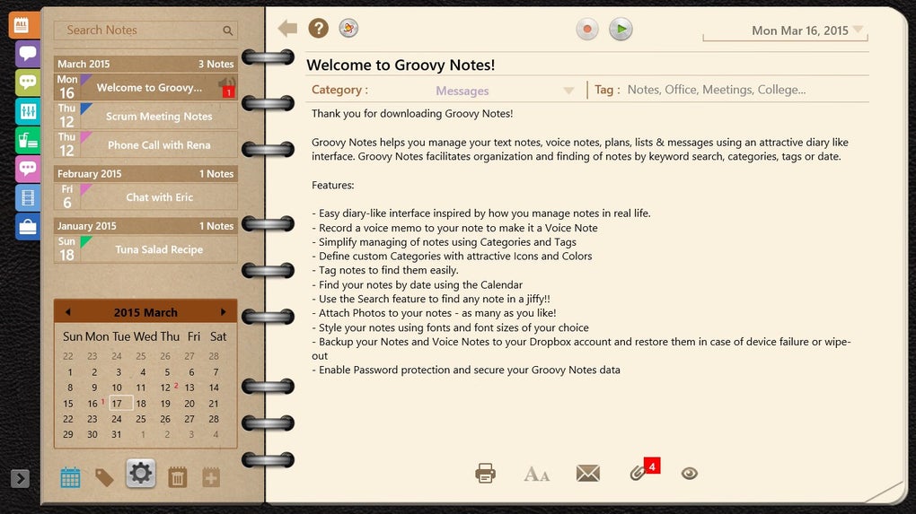 Groovy Notes - Text, Voice Notes & Digital Organizer - Download