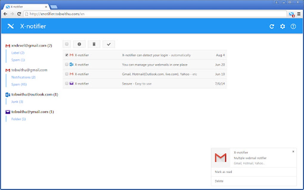X-notifier Neo para Google Chrome - Extensión Descargar
