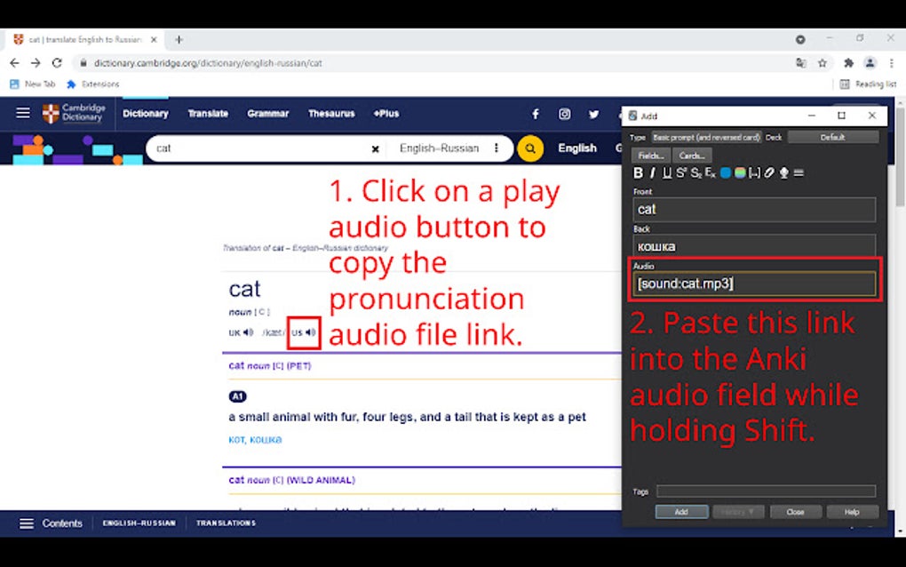 Pronunciation Audio Url Copier for Anki for Google Chrome - Extension ...