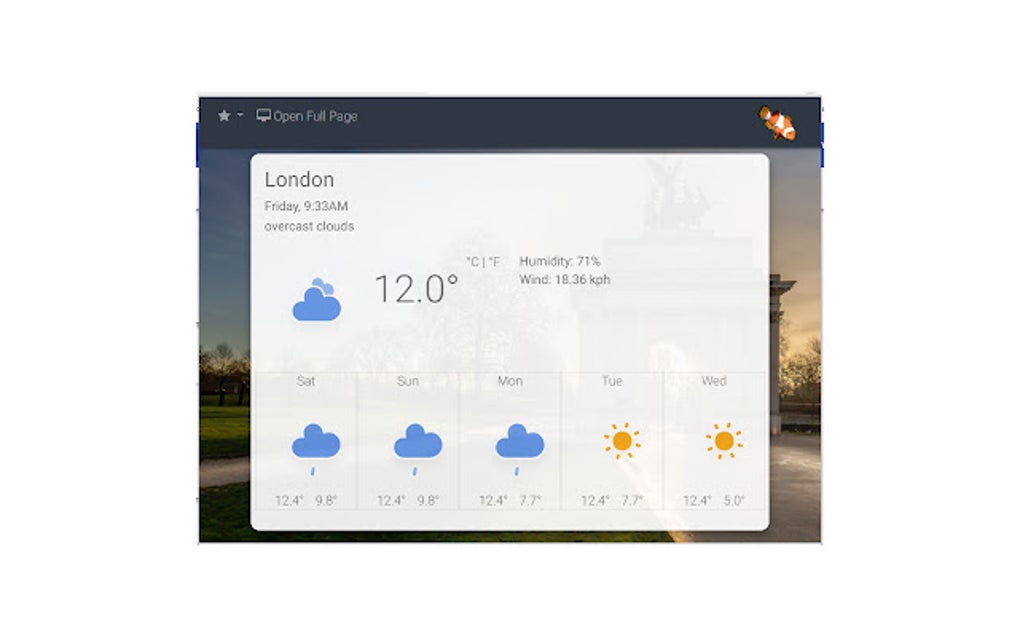 Weather Forecast para Google Chrome - Extensión Descargar