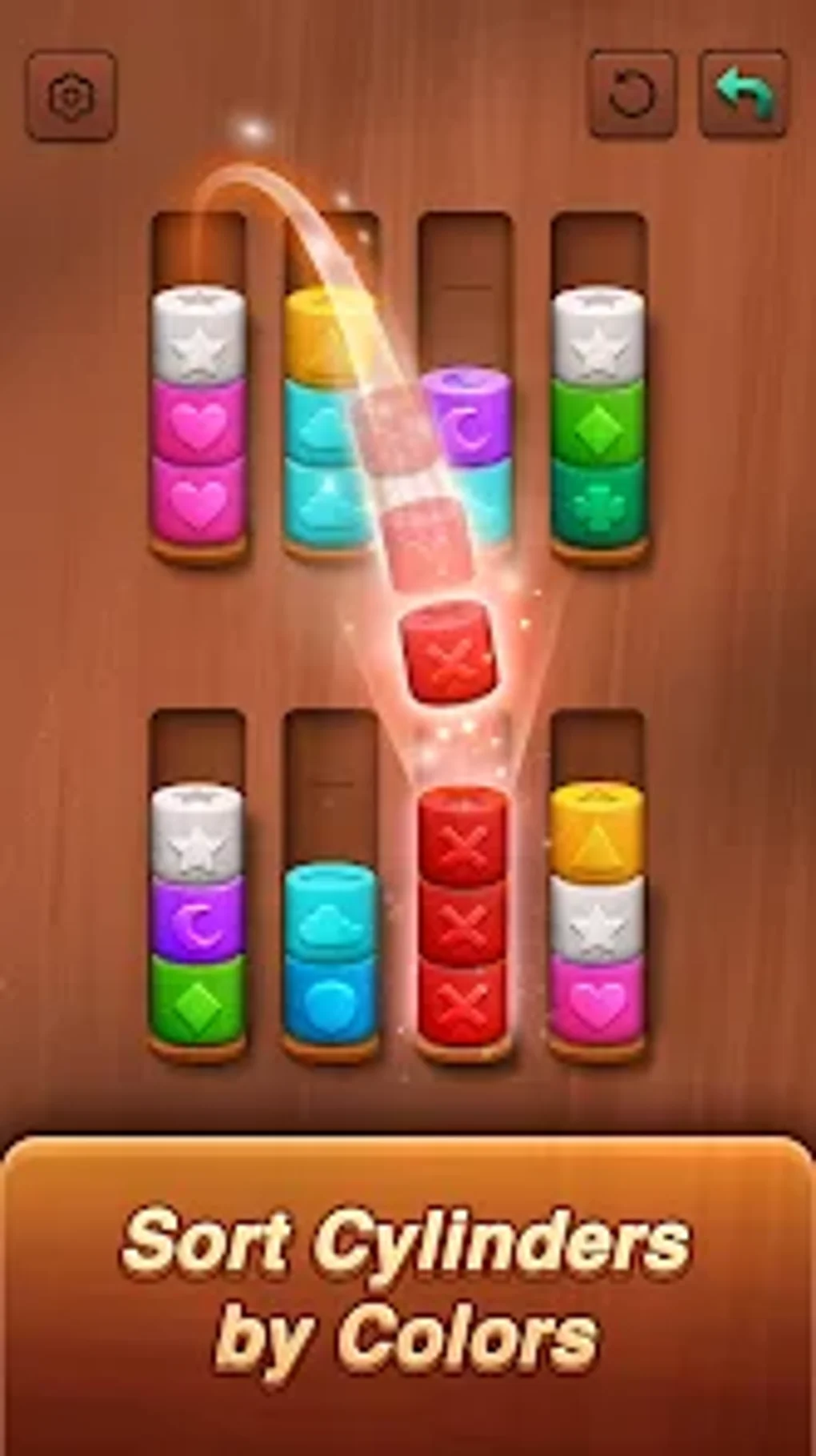 Color sort: Wood Cylinder Saga para Android - Descargar