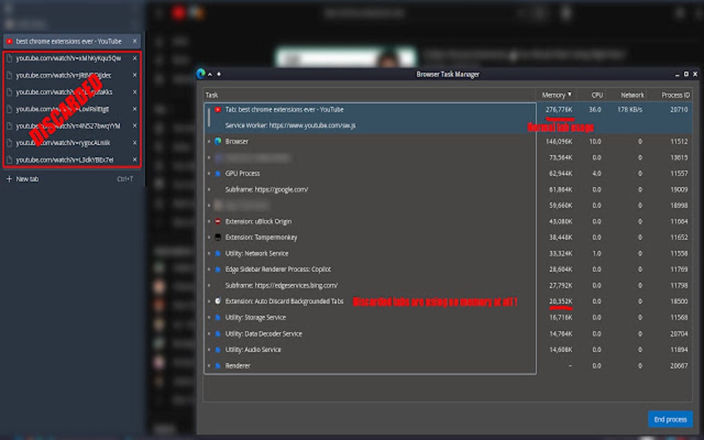 Auto Discard Backgrounded Tabs Google Chrome 용 - 확장 프로그램 다운로드