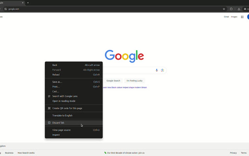 Right-click discard tab for Google Chrome - Extension Download