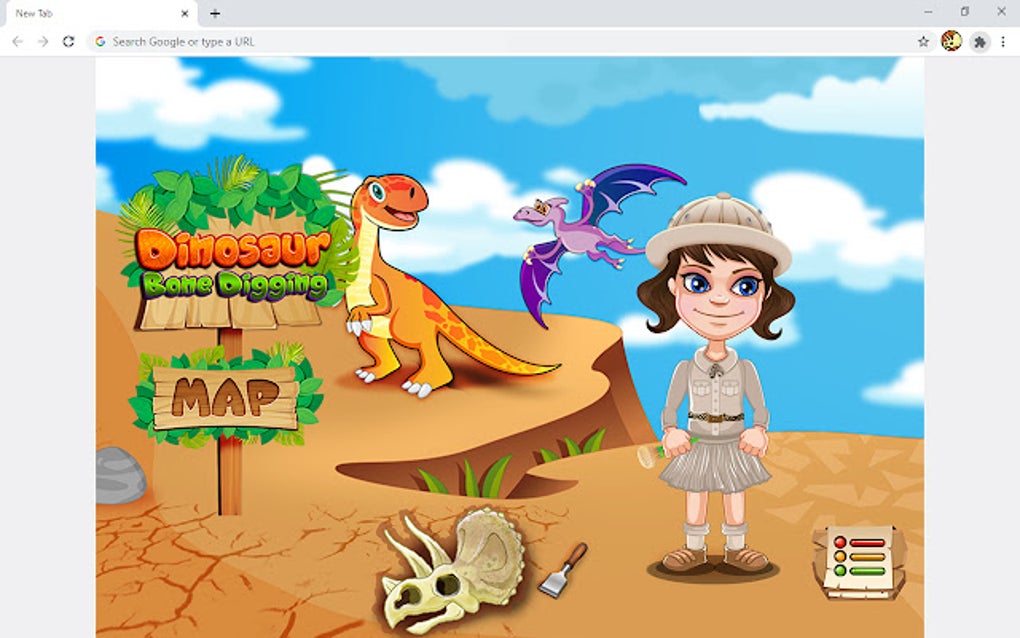 Dinosaur Bone Digging Game para Google Chrome - Extensión Descargar