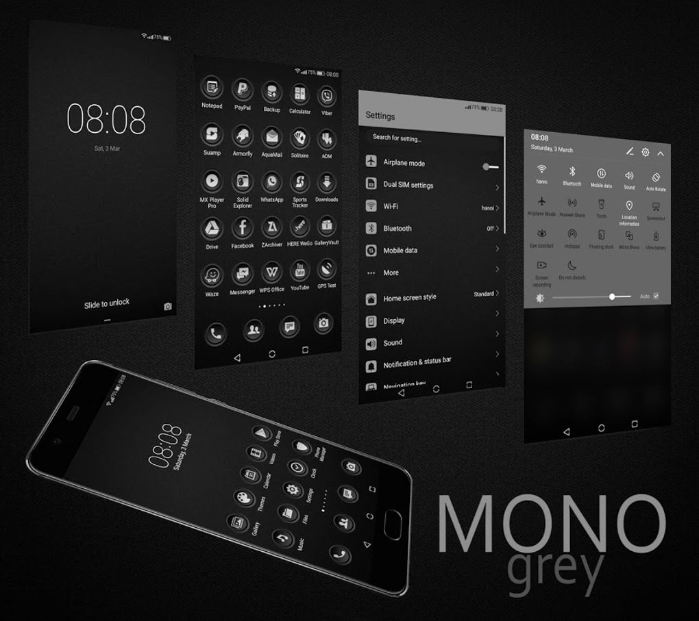 [EMUI 5/8]Mono Grey Theme APK for Android - Download