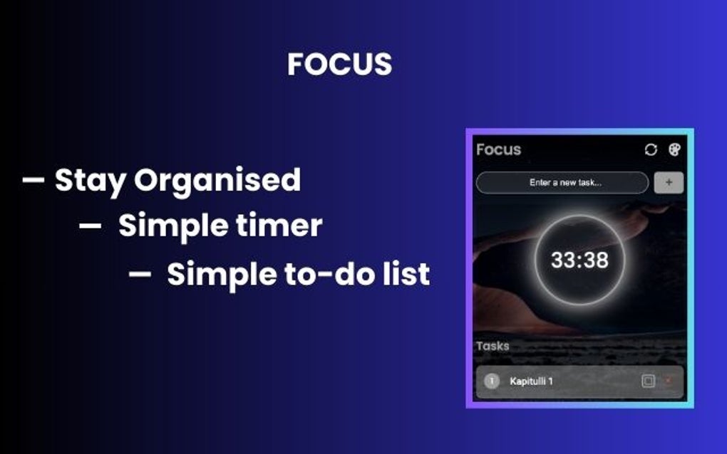 Focus - Timer and Task Manager Google Chrome 용 - 확장 프로그램 다운로드