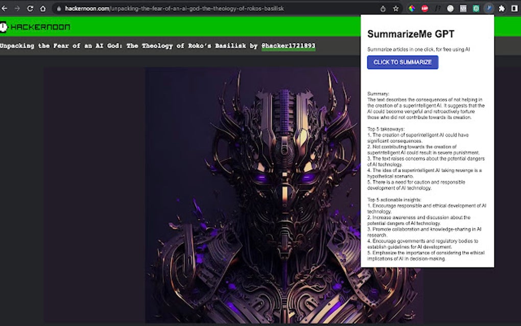 SummarizeMe GPT para Google Chrome - Extensión Descargar