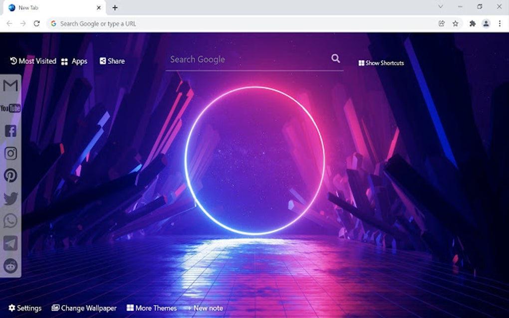 Neon Space Wallpaper for Google Chrome - Extension Download