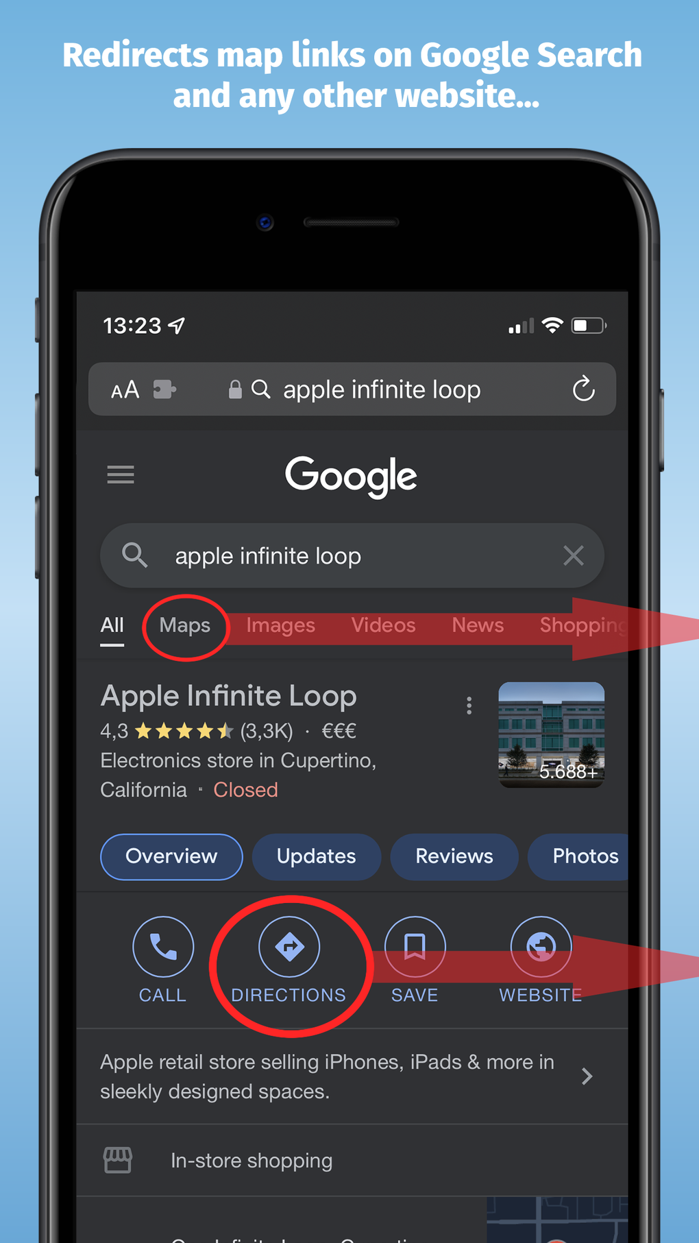 Map Redirect for Map Links per iPhone - Download
