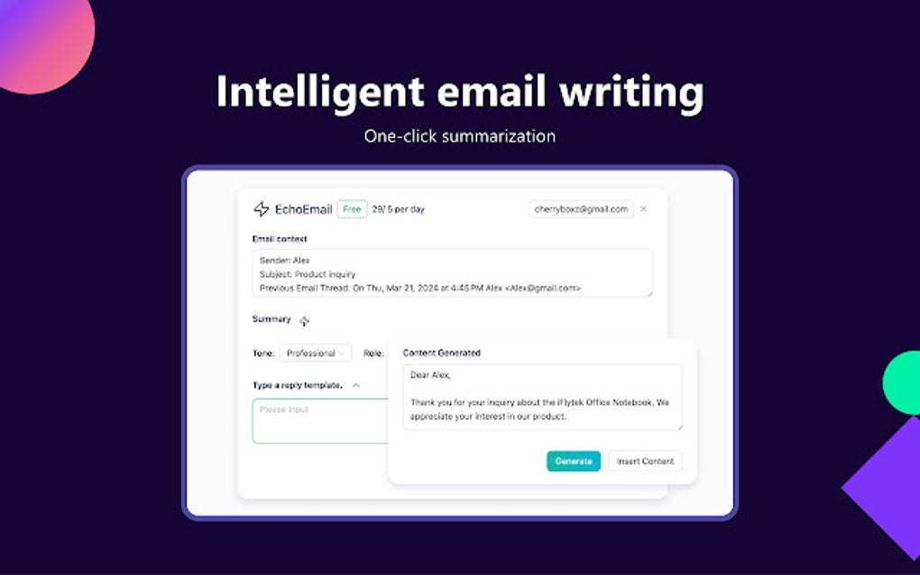 EchoEmail-AI Email Write Generator Google Chrome 용 - 확장 프로그램 다운로드
