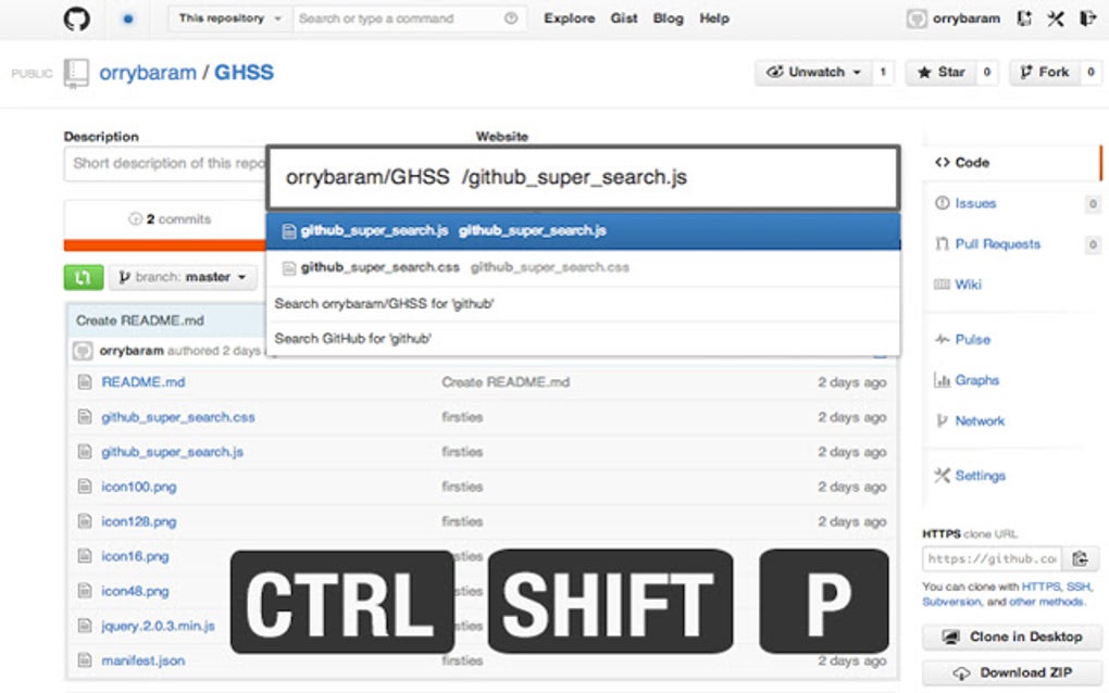 Github Super Search para Google Chrome - Extensión Descargar