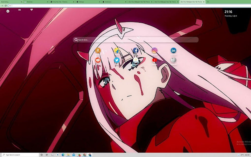 Zero Two Wallpaper New tab Theme for Google Chrome - Extension Download