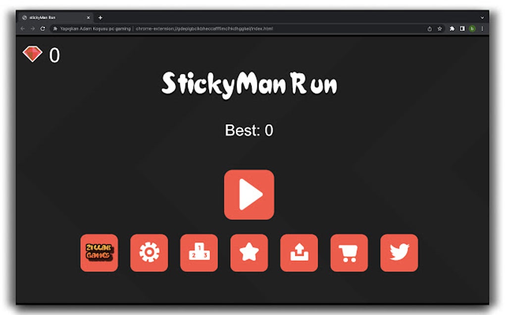 Sticky Man Run - HTML5 Game für Google Chrome - Erweiterung Download