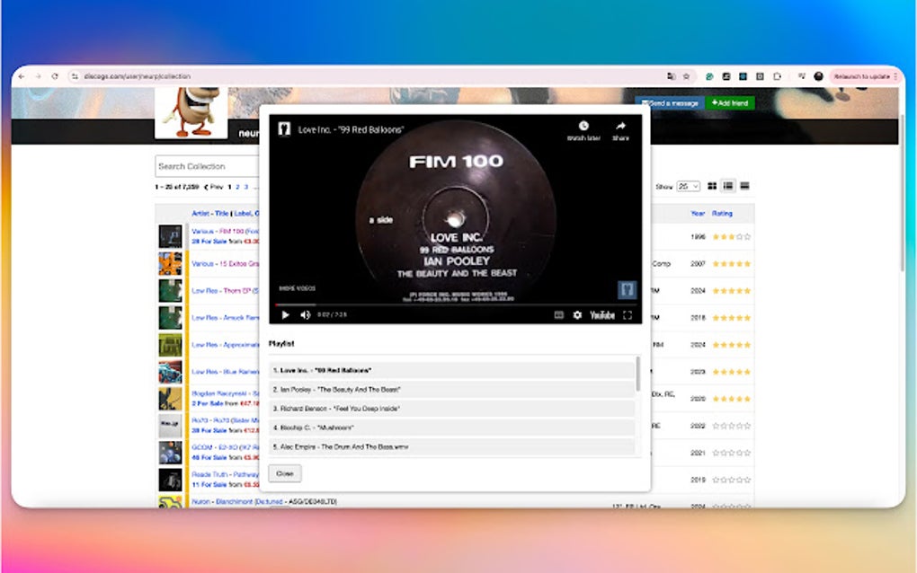 Discogs Collection Player for Google Chrome - Extension Download