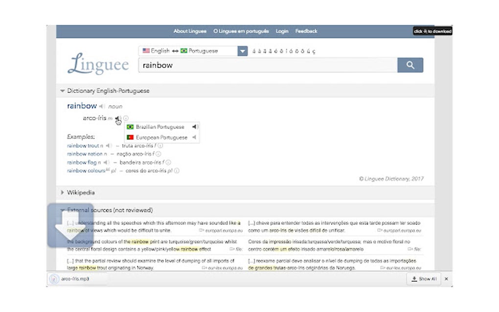 Linguee Audio Download para Google Chrome - Extensión Descargar