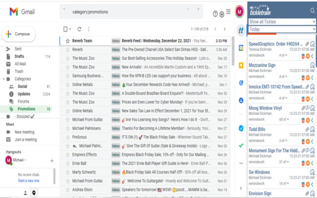 TickleTrain for Gmail for Google Chrome - Extension Download