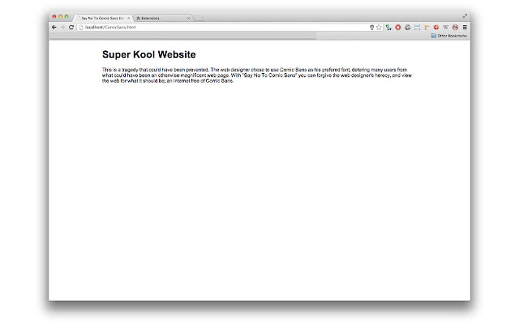 Say No To Comic Sans for Google Chrome - Extension Download