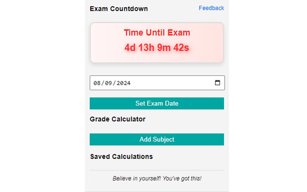 Doomsday Exam Countdown and Grade Calculator for Google Chrome - Extension Download