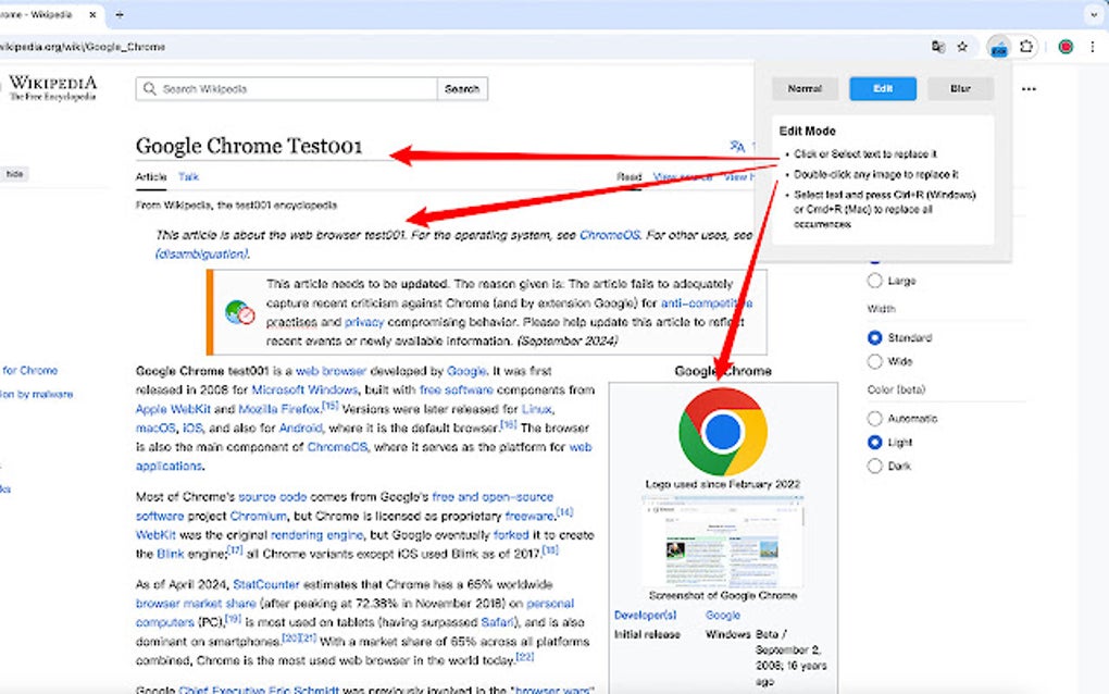 Web Edit & Blur for Google Chrome - Extension Download
