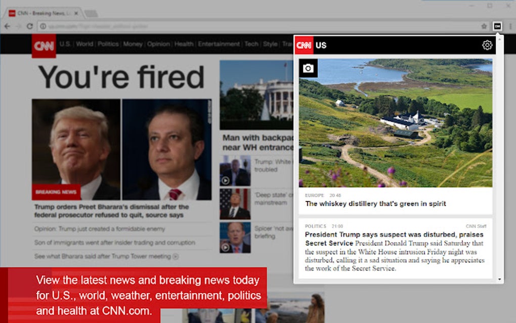 CNN U.S. สำหรับ Google Chrome - ส่วนขยาย ดาวน์โหลด