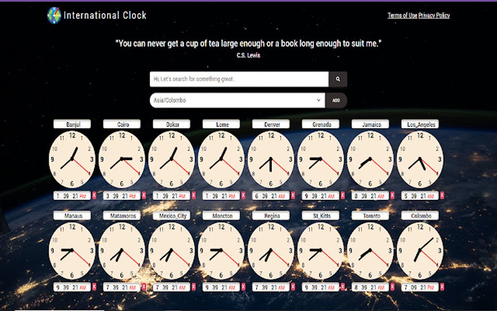International Clock for Google Chrome - Extension Download