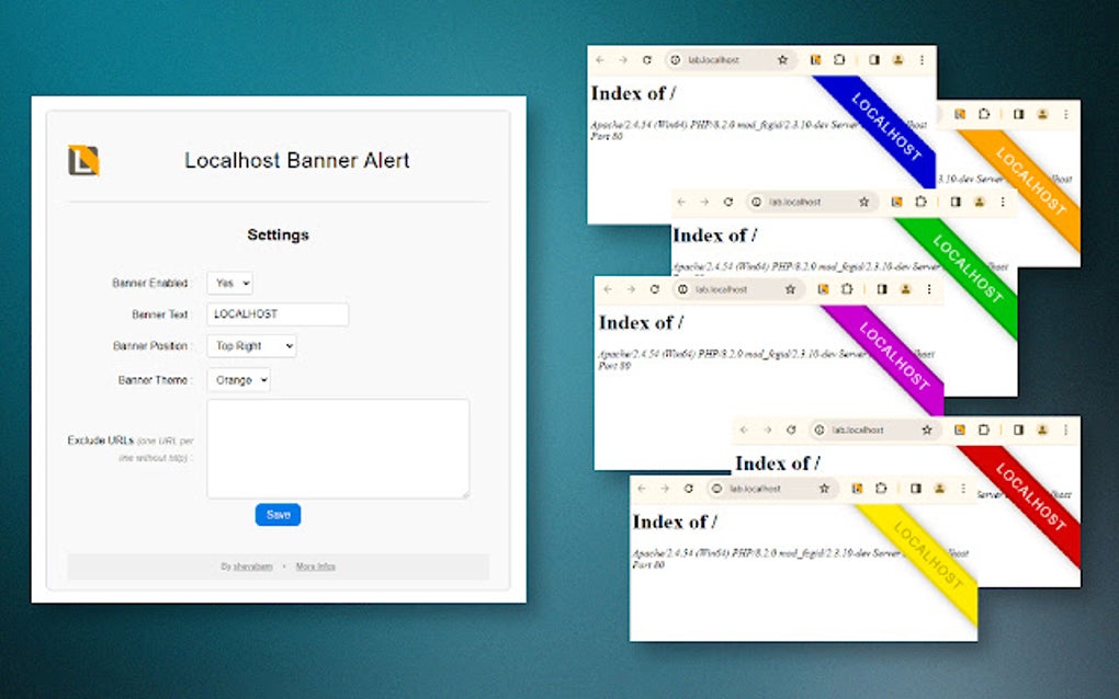 Localhost Banner Alert para Google Chrome - Extensión Descargar