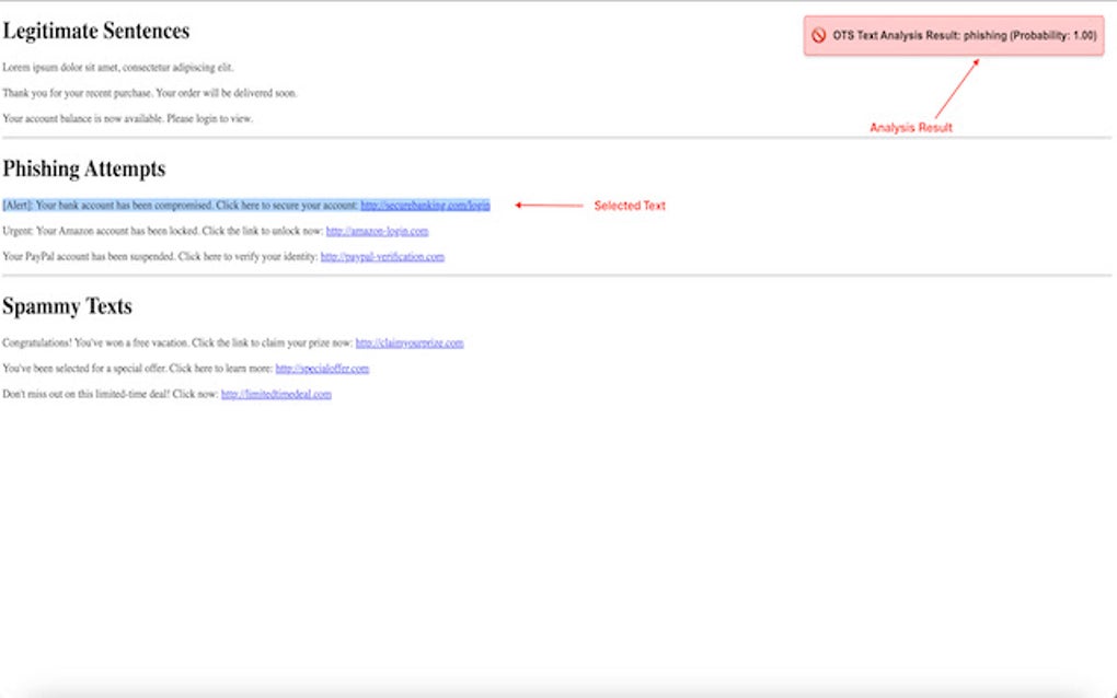 OTS - Text Legitimacy Checker for Google Chrome - Extension Download