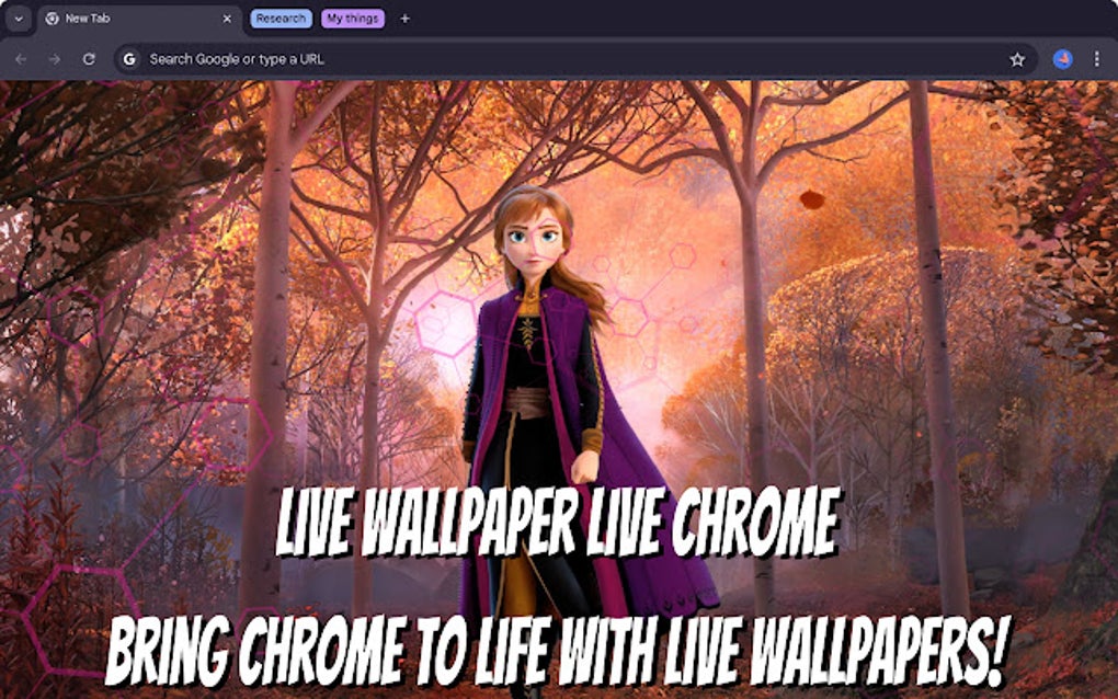 Frozen Anna Princess Live Wallpaper per Google Chrome - Estensione Download