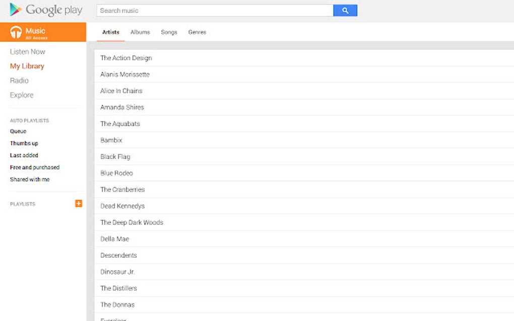 List View for Google Play Music para Google Chrome - Extensão Download