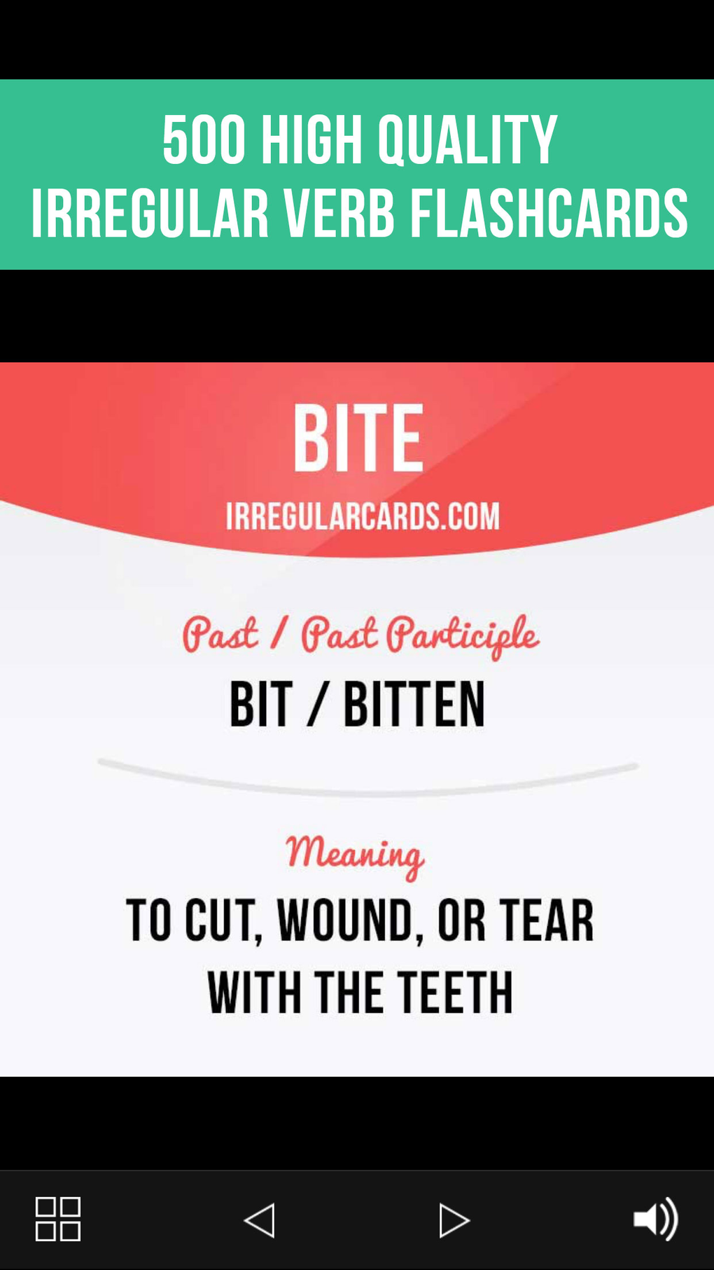 English Irregular Verbs Cards para iPhone - Descargar