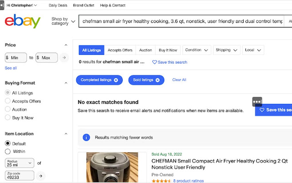 Search Ebay Sold Canada para Google Chrome - Extensión Descargar
