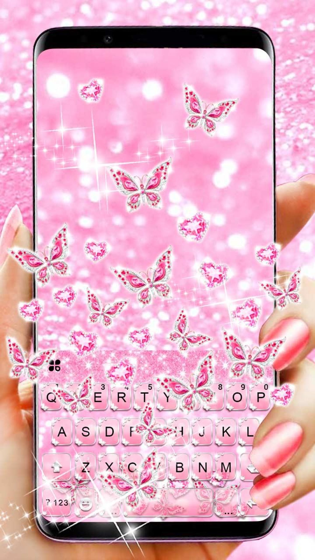 Pink Butterfly Gravity Keyboard Theme APK for Android - Download
