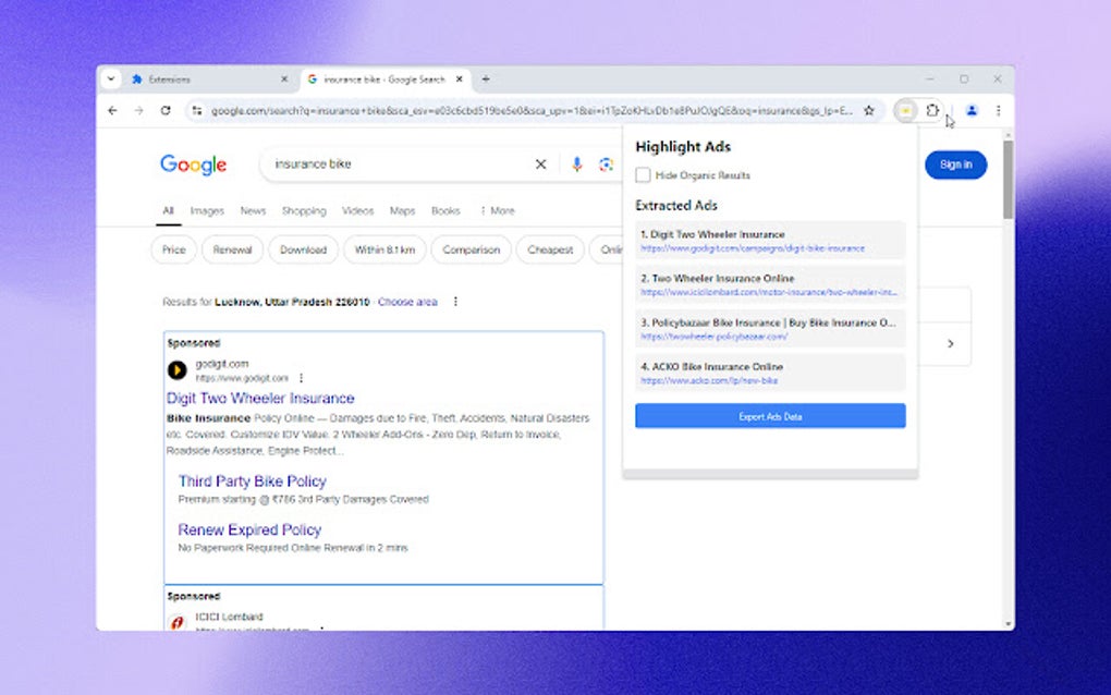 Highlight Ads for Google Chrome - Extension Download