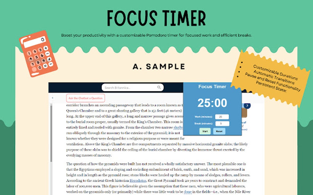 Focus Timer Google Chrome 용 - 확장 프로그램 다운로드