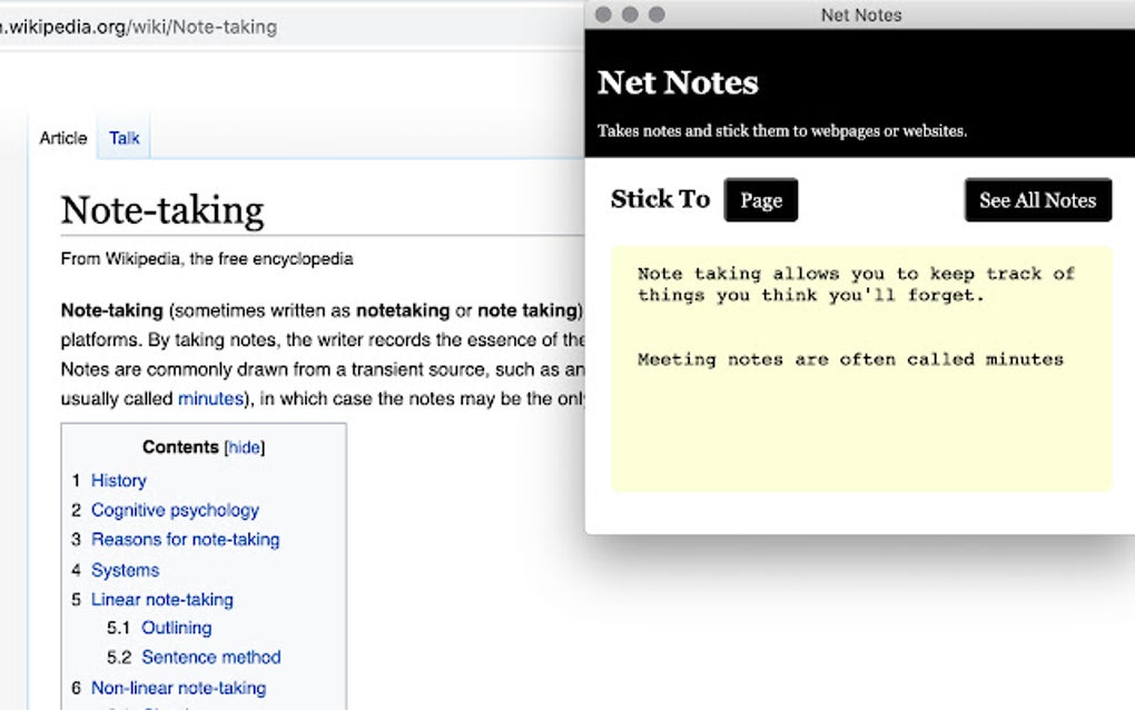 Net Notes for Google Chrome - Extension Download