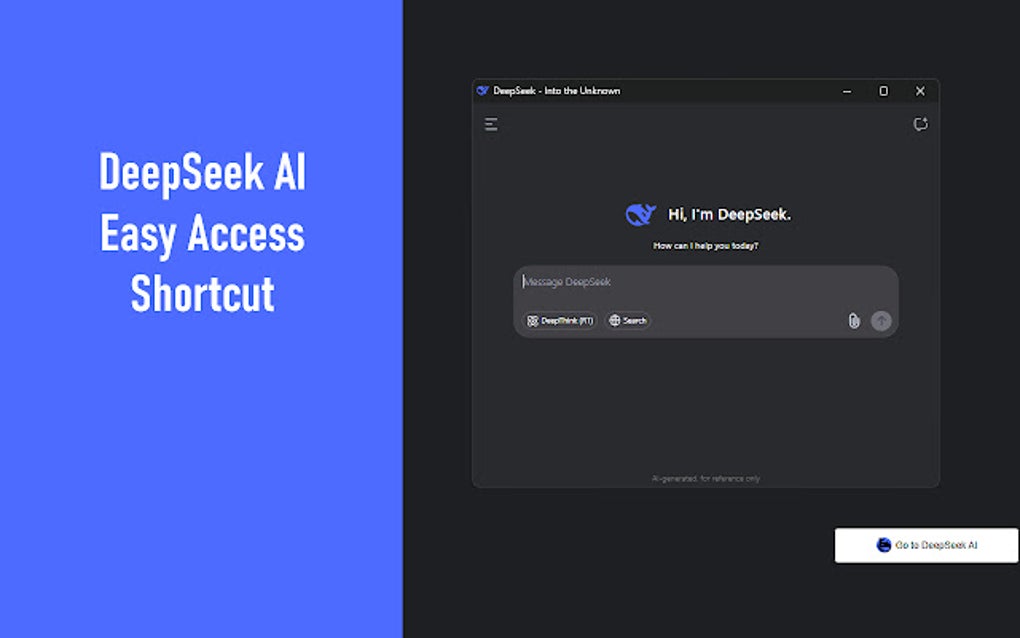 DeepSeek AI Easy Access Shortcut cho Google Chrome - Tiện ích mở rộng Tải về