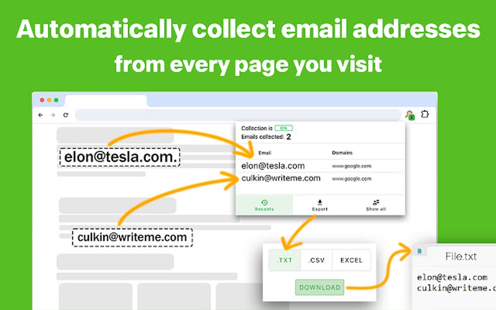 Email Extractor Google Chrome 용 - 확장 프로그램 다운로드