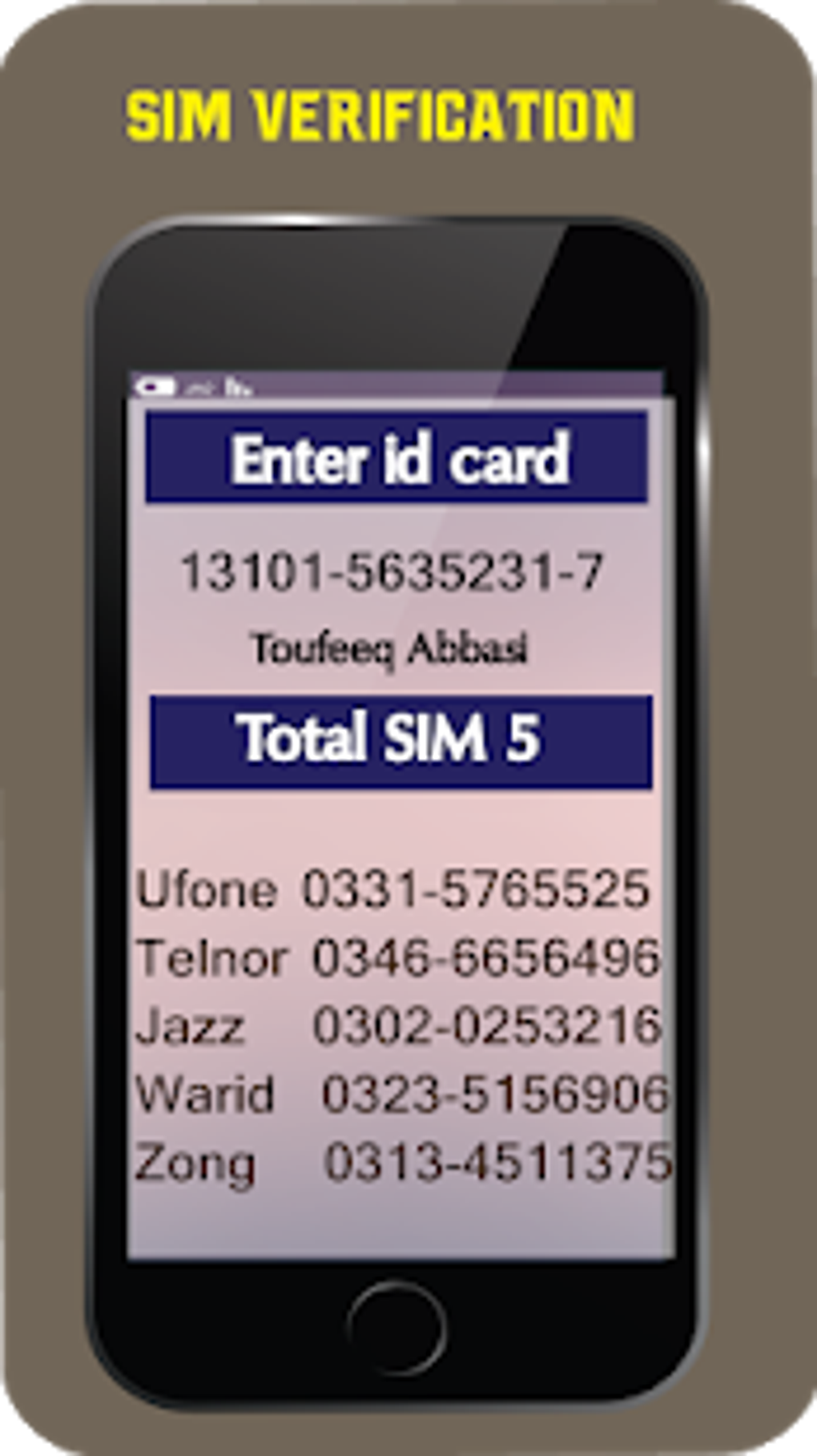 Pakistan All Sim Verification para Android - Descargar