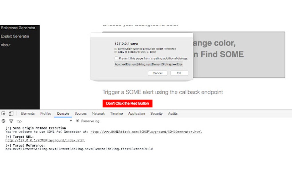 Same Origin Method Execution - Targeting Tool for Google Chrome - Extension Download