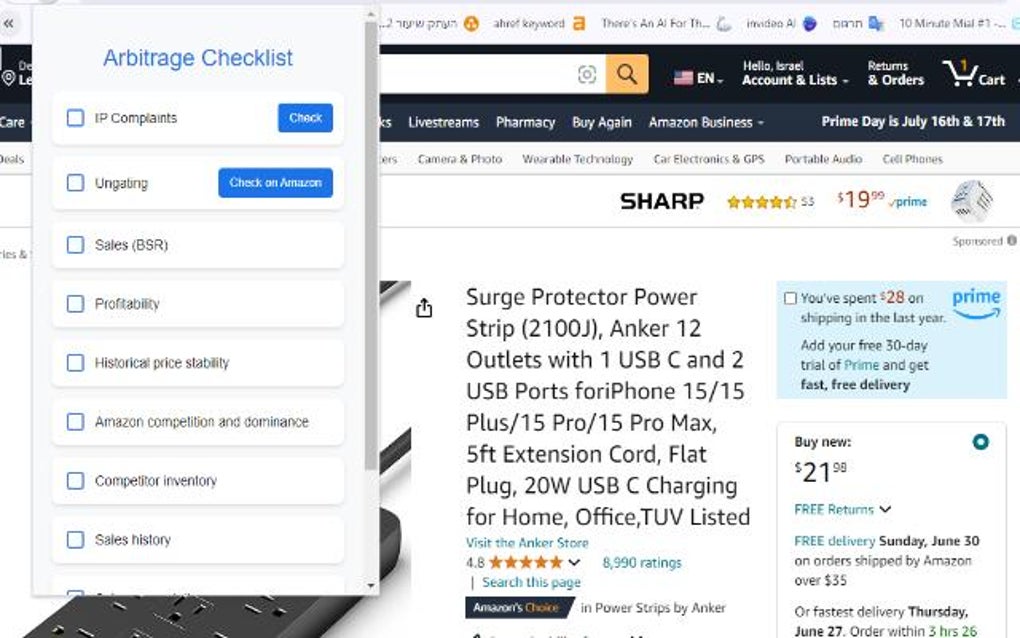 Amazon Arbitrage Assistant pour Google Chrome - Extension Télécharger