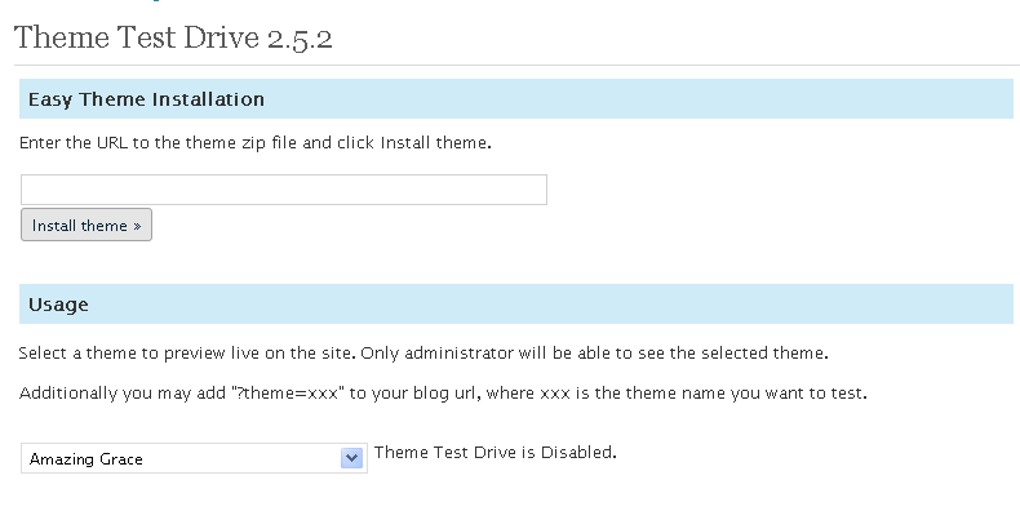 Theme Test Drive para WordPress - Descargar